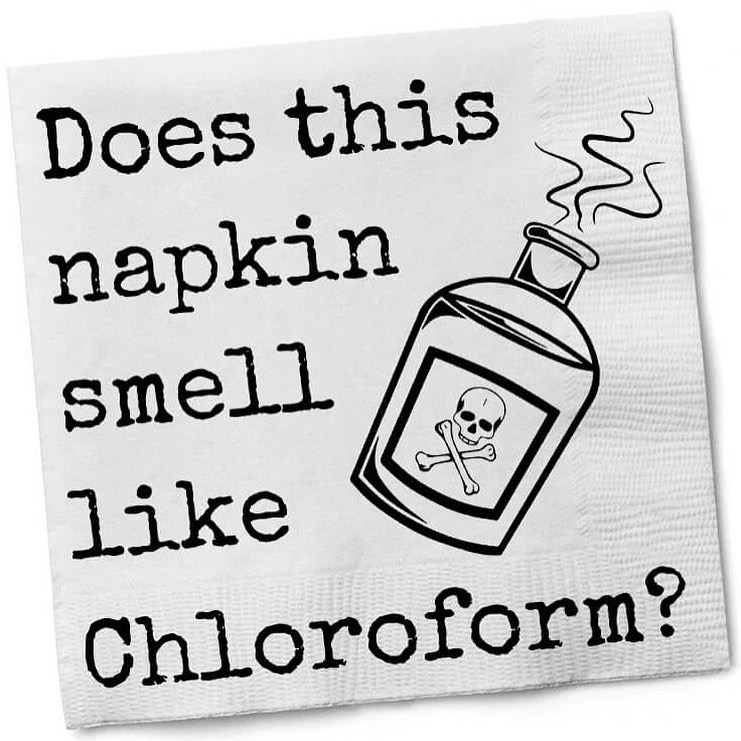 Chloroform Cocktail Napkins at SugarSkulls Australia